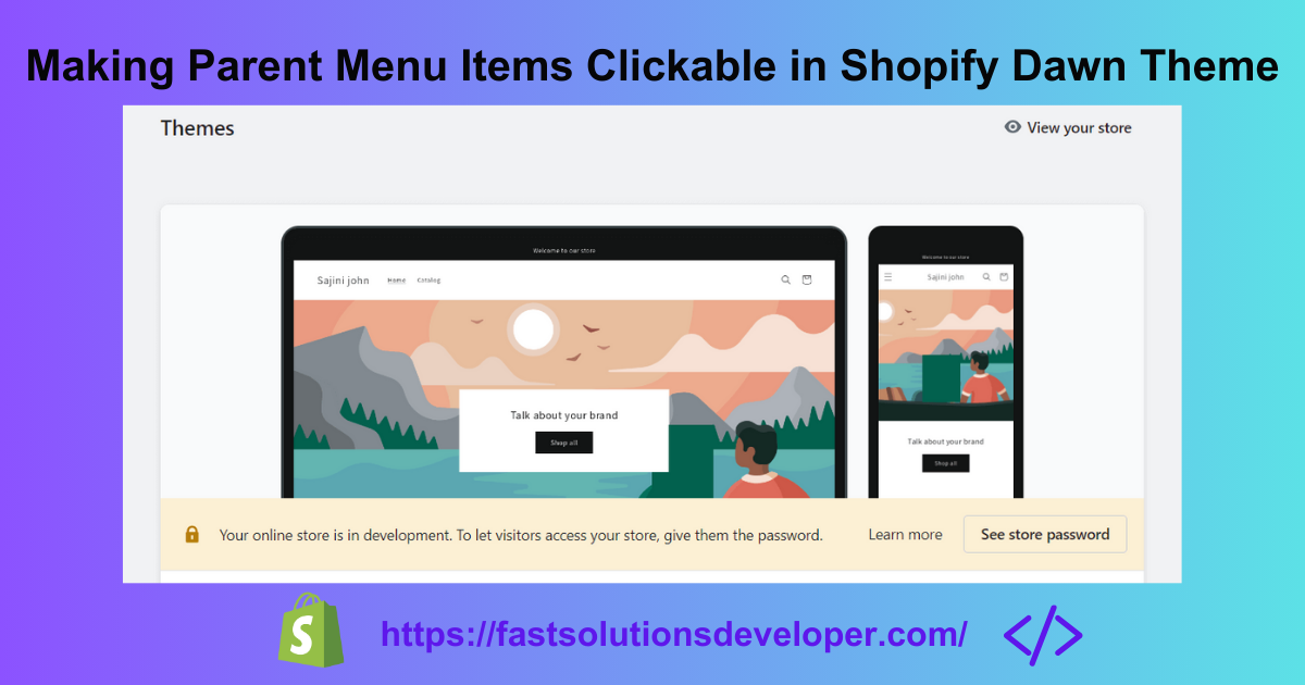 Making Parent Menu Items Clickable in Shopify Dawn Theme - Fast Solutions Developer